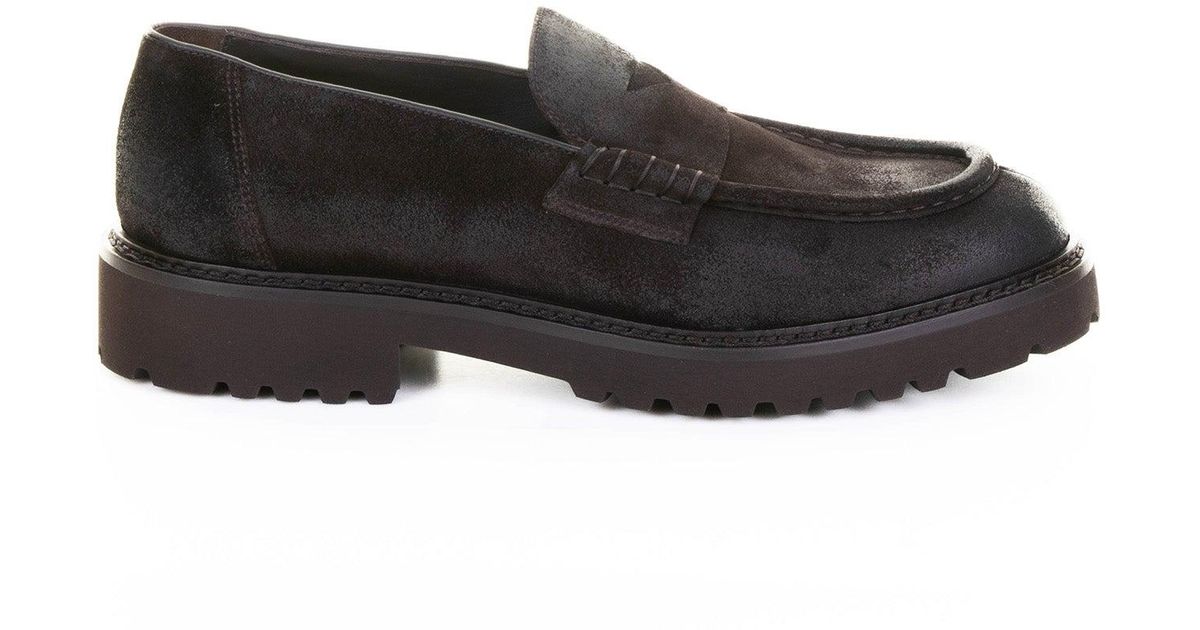 Doucal's Dark Moccasin in Black for Men | Lyst UK
