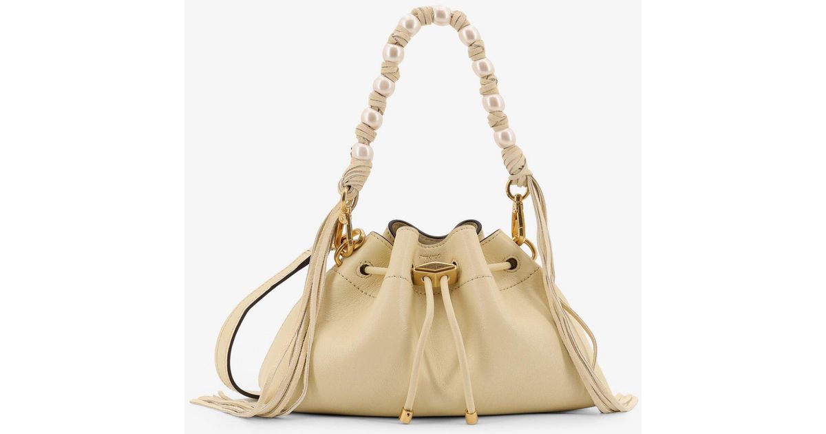 Jimmy Choo Cinch Small Leather Crossbody Bag in Natural | Lyst