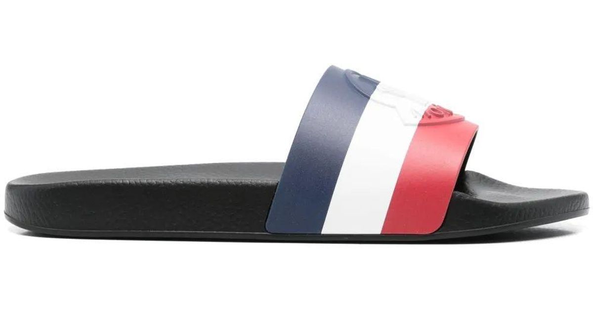 Moncler Basile Rubber Slides in White for Men | Lyst