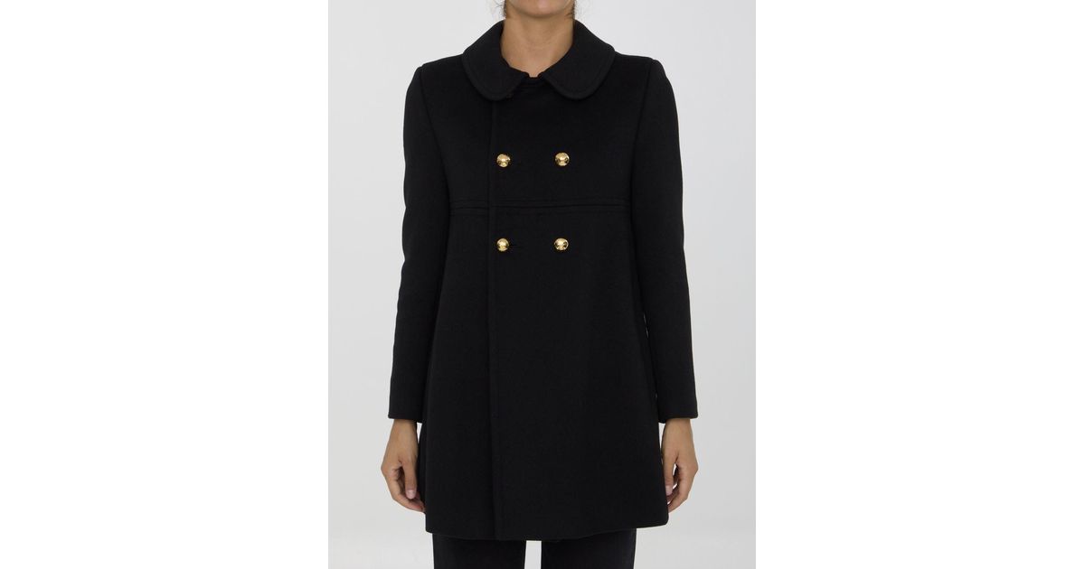 Celine Victorine Cashmere Coat in Black | Lyst