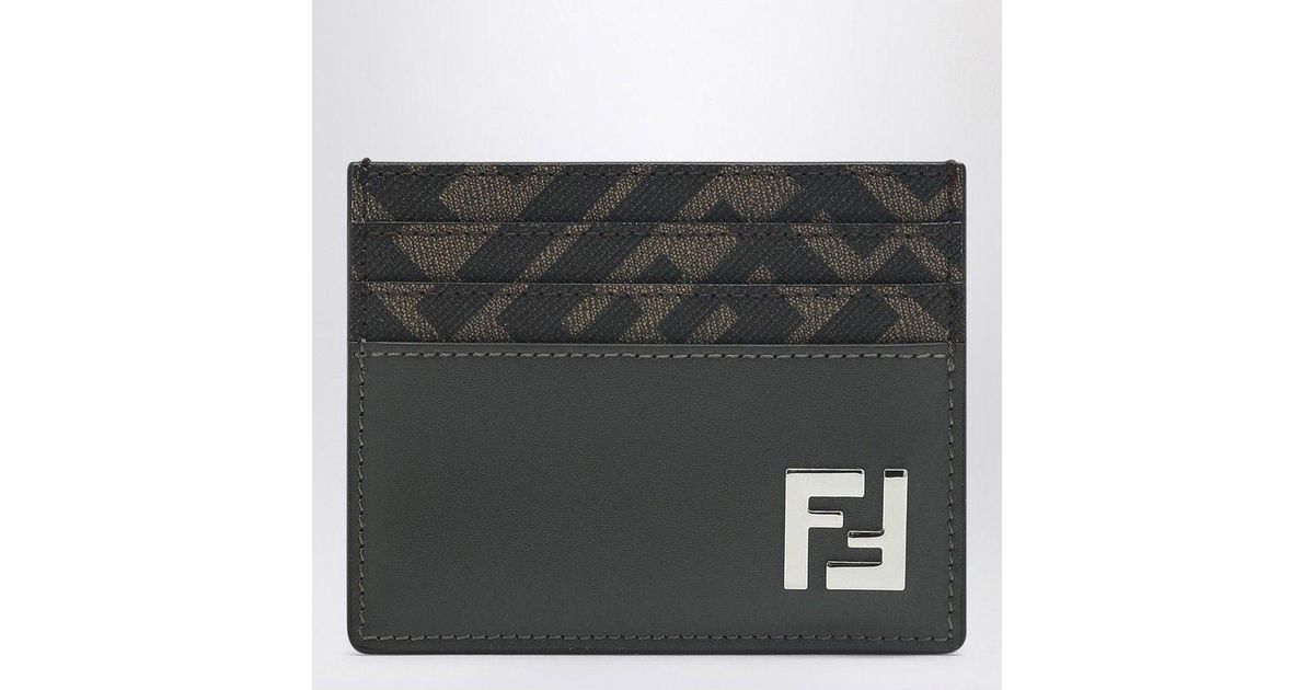 Fendi Squared Ff Military Card Holder in Black for Men | Lyst