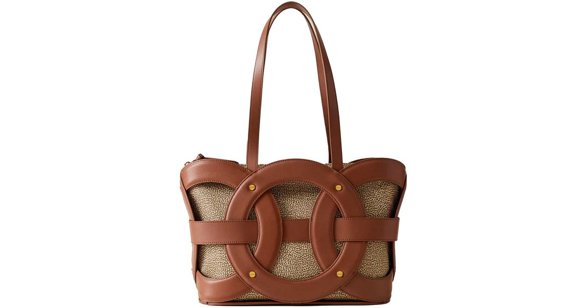 Borbonese Shopping Bag All Around M in Brown | Lyst