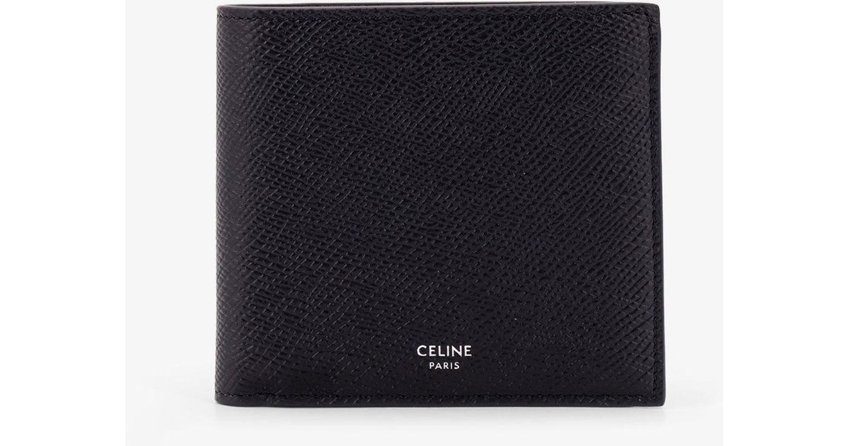 Celine Bi-Fold Leather Wallet in Blue for Men | Lyst