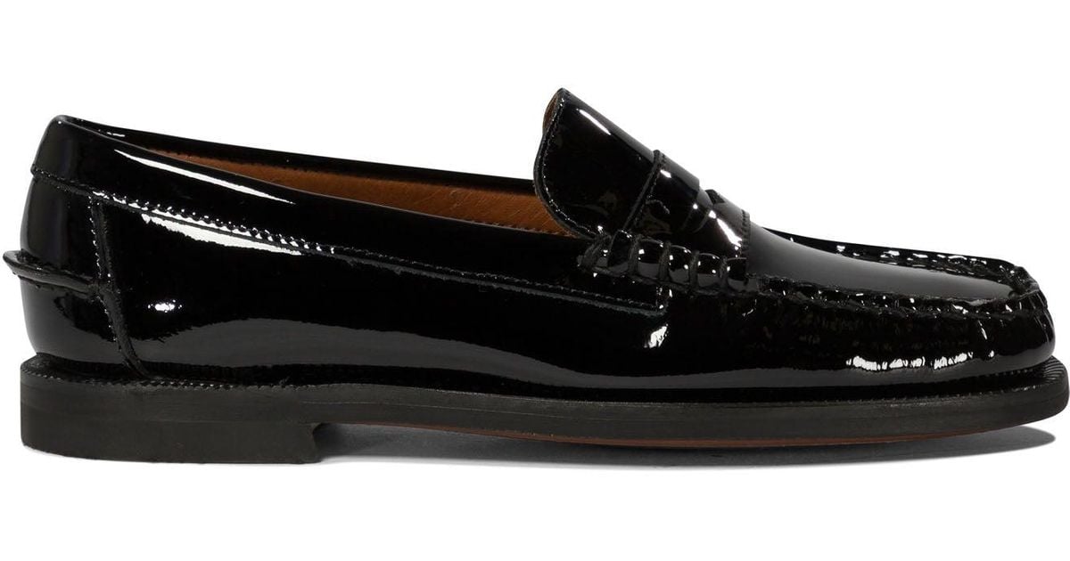 Sebago "Classic Dan" Patent Leather Loafers in Black for Men | Lyst