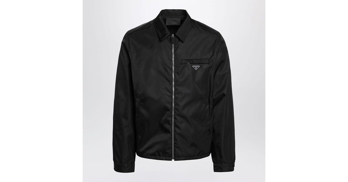 Prada Renylon Zipup Jacket in Black for Men | Lyst UK