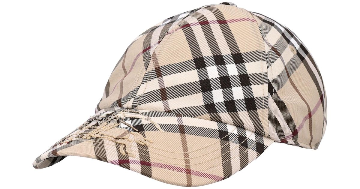 Burberry Check Baseball Cap for Men | Lyst