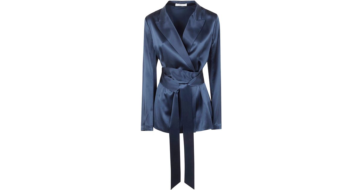 JOSEPH "Archer" Jacket Silk Satin in Blue | Lyst