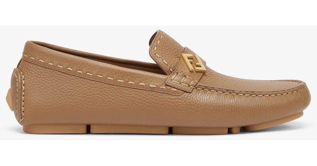 Fendi Elegant Leather Loafers For Fall/Winter 2024 in Natural for Men ...