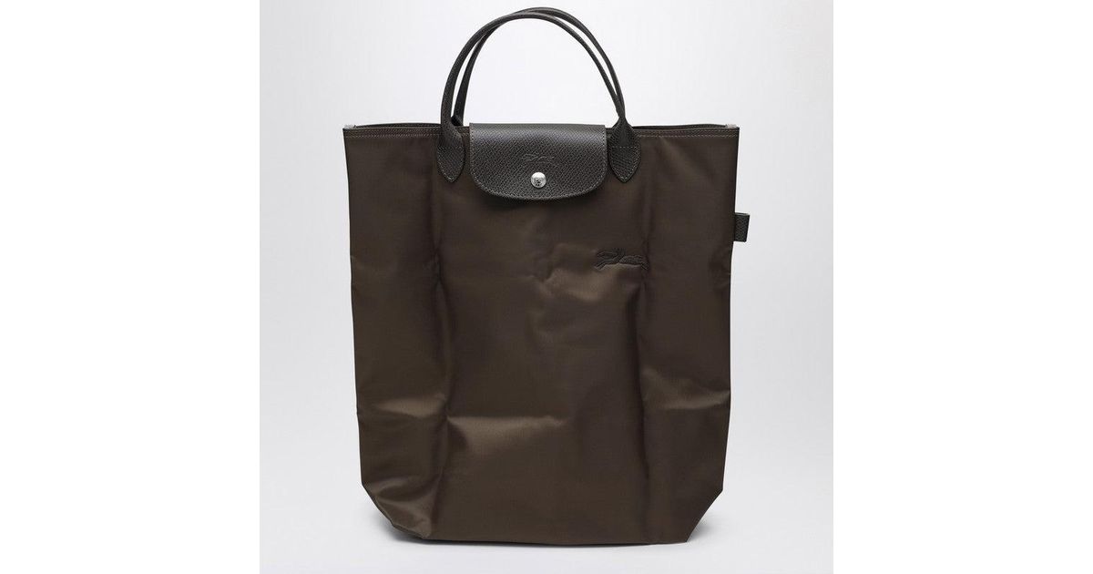 Longchamp Terra Coloured Shopping Bag M Le Pliage in Black | Lyst