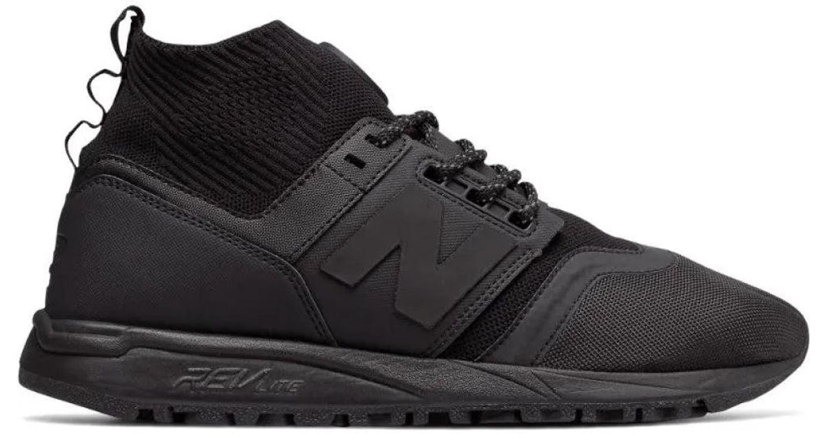 New Balance 247 Mid 'Triple' Sneakers in Black for Men | Lyst UK