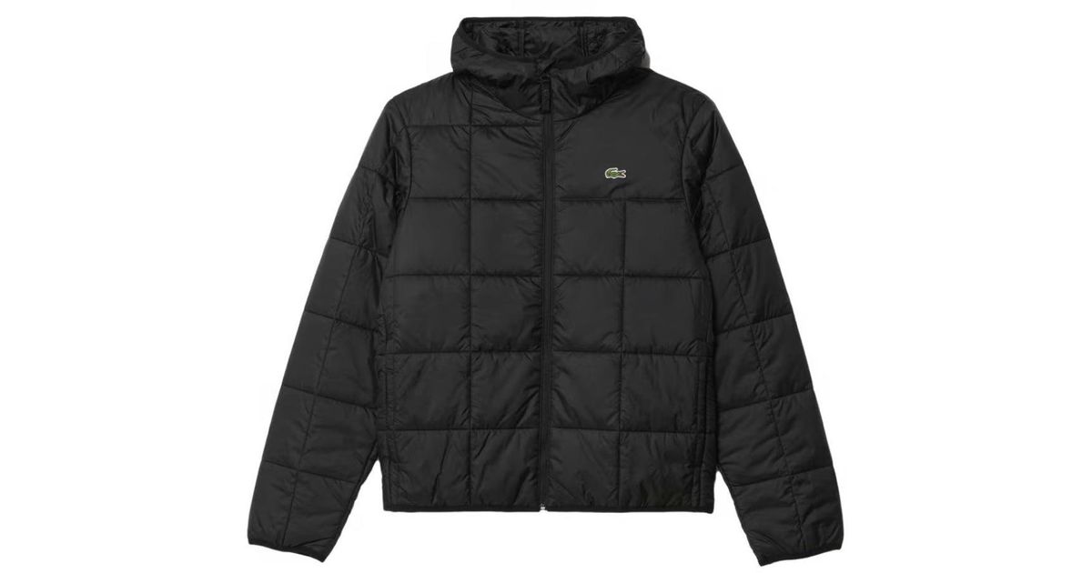 Lacoste Logo Waterproof Puffer Jacket in Black for Men | Lyst UK
