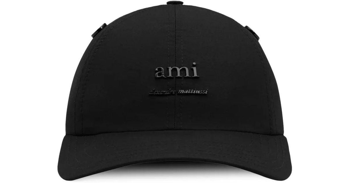 Ami Paris Lettering Caps in Black | Lyst