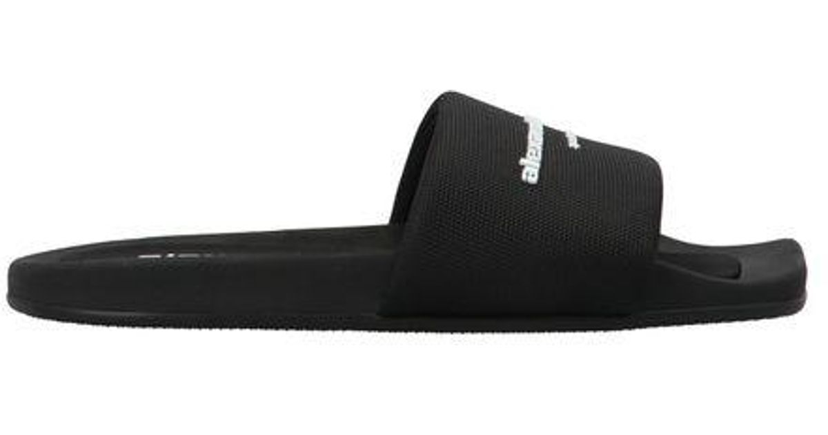 Alexander Wang Raffia Pool Slides in Black for Men | Lyst