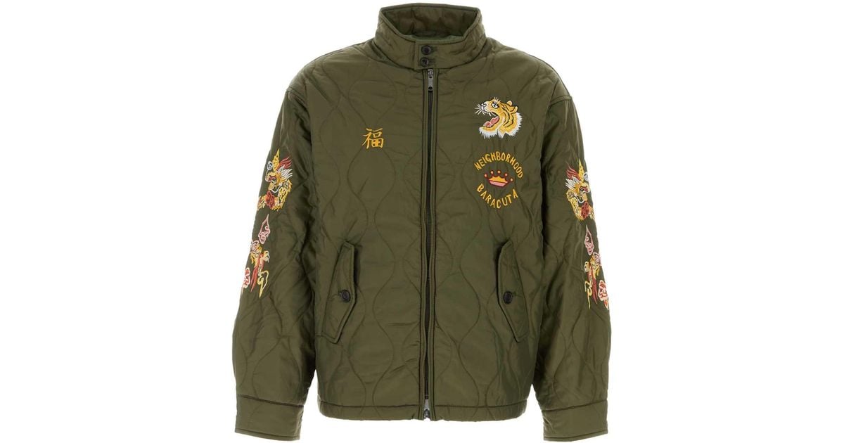Barracuda Army Nylon Jacket in Green for Men | Lyst UK