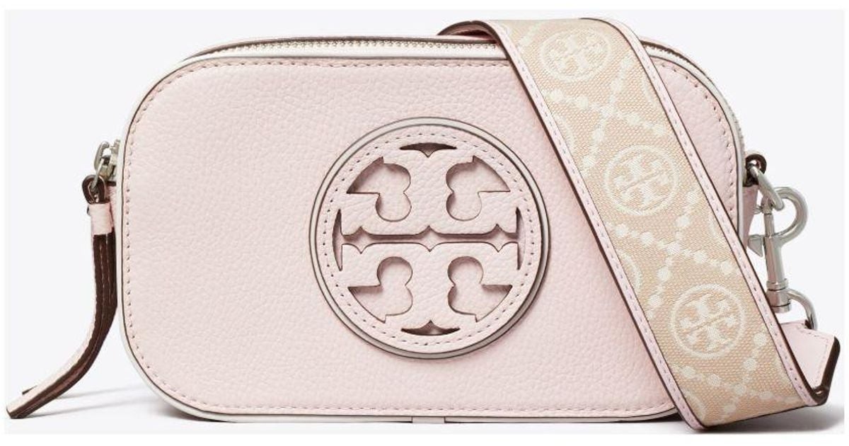 Tory Burch Miller Mini Leather Camera Bag in Pink | Lyst
