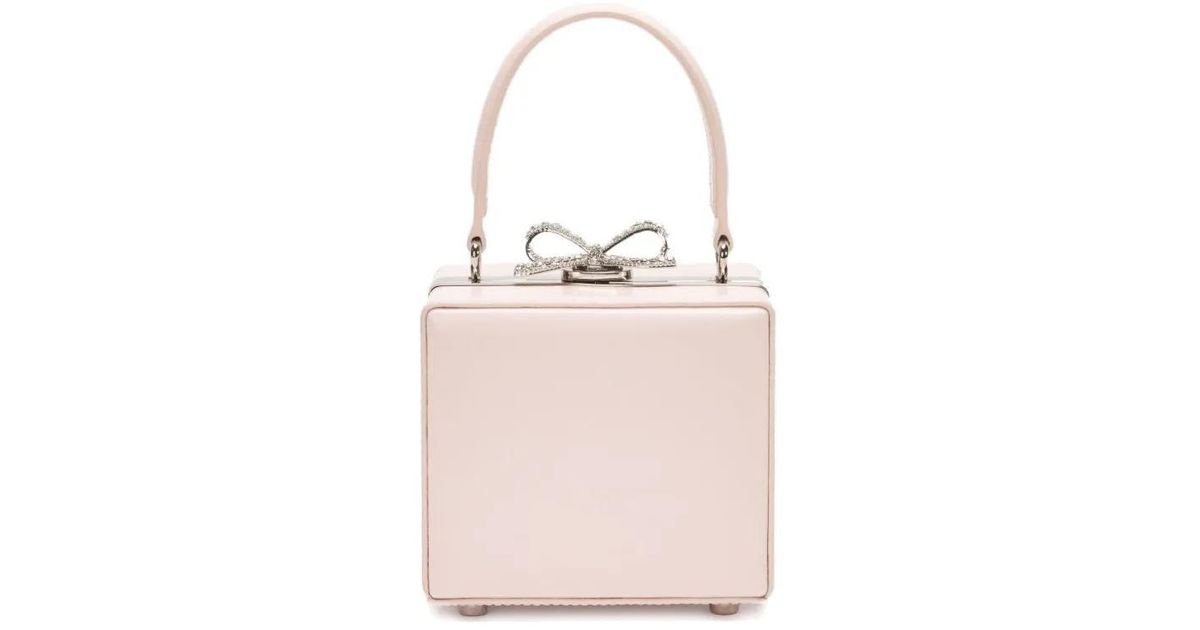 Self-Portrait Crystal Bow Tote Bag in Pink | Lyst