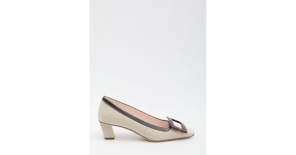 Roger Vivier Belle Vivier Pumps in Natural | Lyst UK