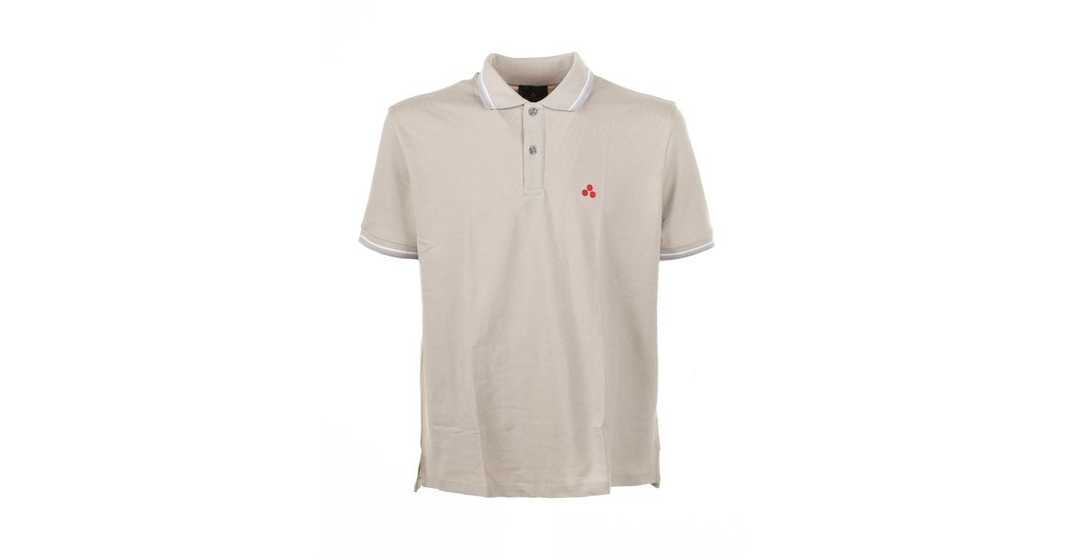 Peuterey Polo Shirt With Contrasting Logo in White for Men | Lyst