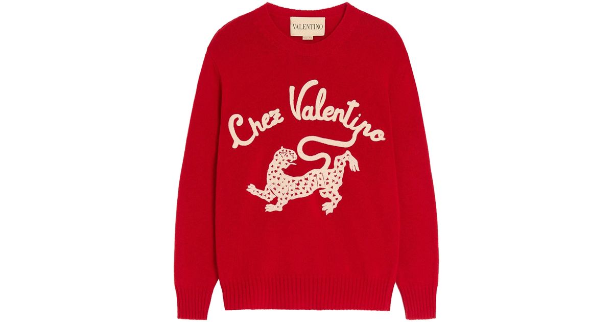 Valentino Wool Knit in Red | Lyst