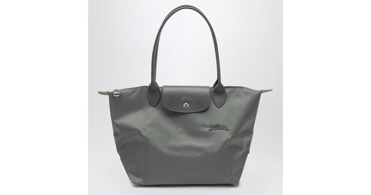 Longchamp Graphite-Coloured Le Pliage M Bag in Black | Lyst