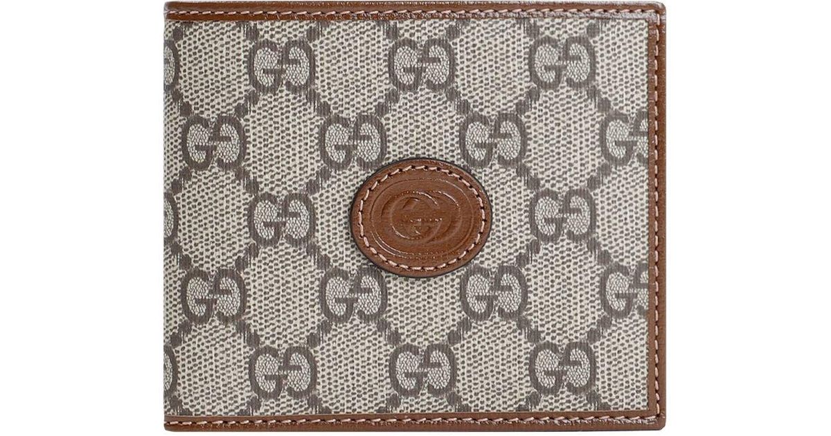 Gucci Mini Wallet With Interlocking Design in Gray for Men | Lyst
