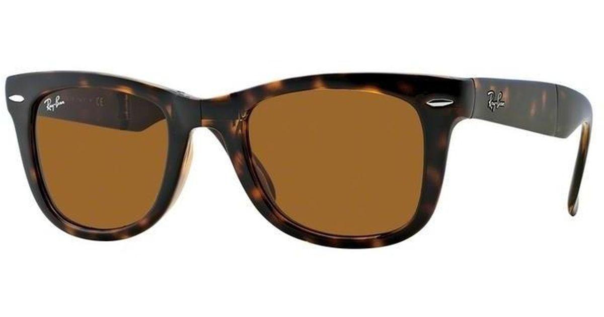 Ray-Ban Folding Wayfarer Rb4105 710 in Brown | Lyst