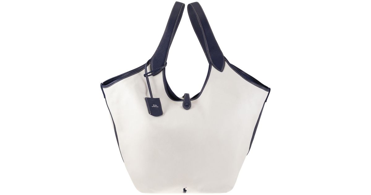 Polo Ralph Lauren Canvas Play Tote With Logo in Natural | Lyst
