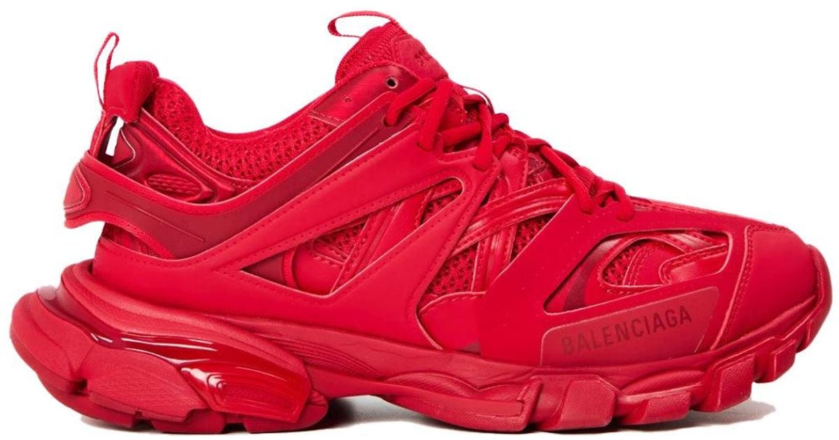 Balenciaga Track Logo Sneakers in Red for Men | Lyst UK