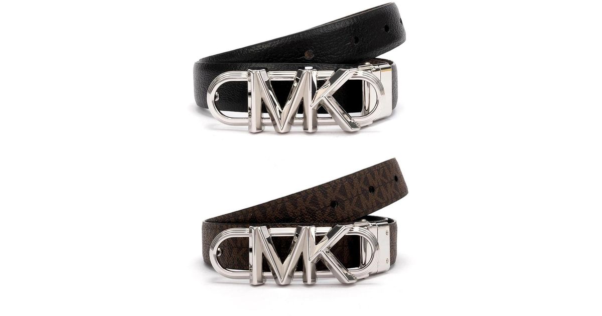 Michael Kors Reversible Monogram Belt in Black | Lyst