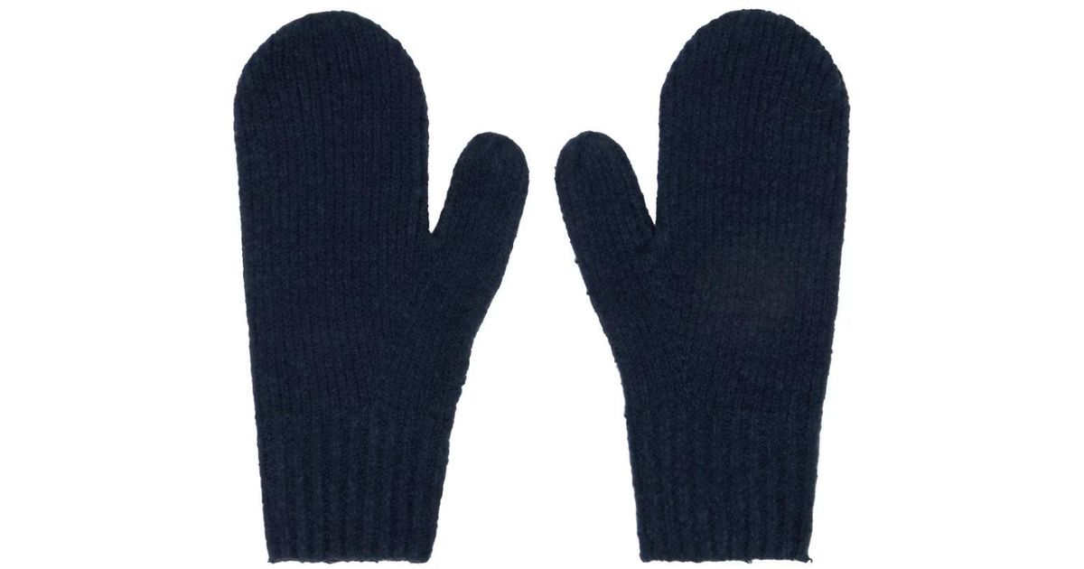 Acne Studios Kivona Knit Mittens Gloves in Blue | Lyst