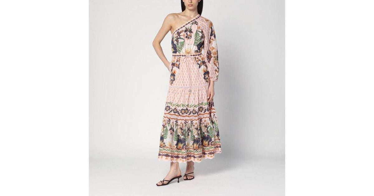 FARM Rio Dream Garden One-Shoulder Dress in Pink | Lyst