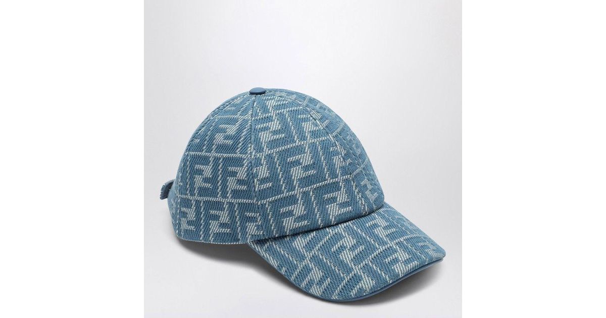 Fendi Baseball Cap With Ff Motif in Blue | Lyst