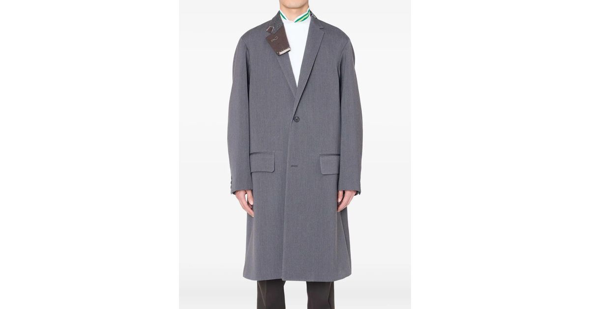 Kolor "Coat 06" Long Classic Coat in Grey for Men | Lyst UK