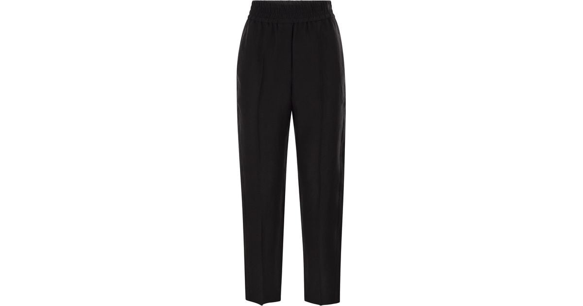 Brunello Cucinelli Baggy Pull-Up Trousers in Black | Lyst UK