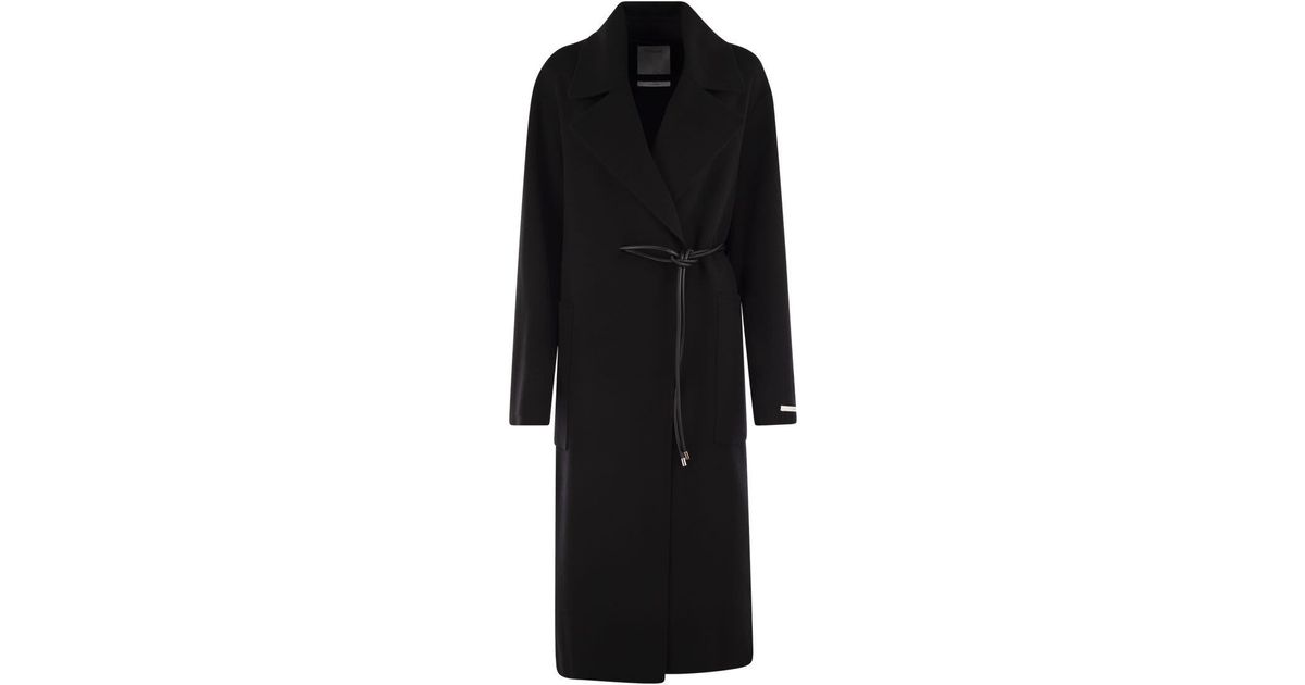 Max Mara Abate Double Dressing Gown Coat in Black | Lyst
