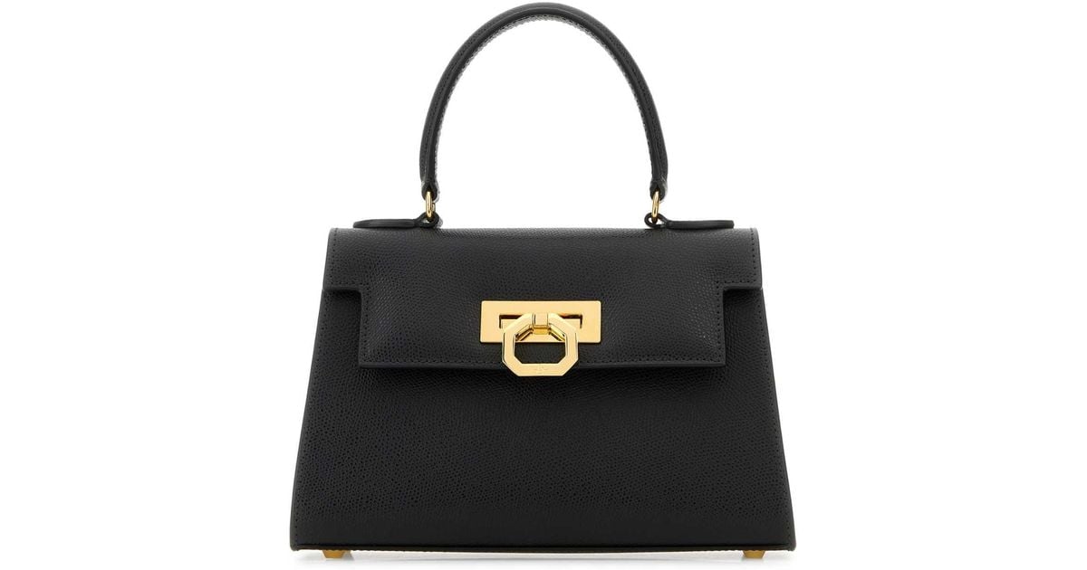 Carbotti Leather Greta Handbag in Black | Lyst UK