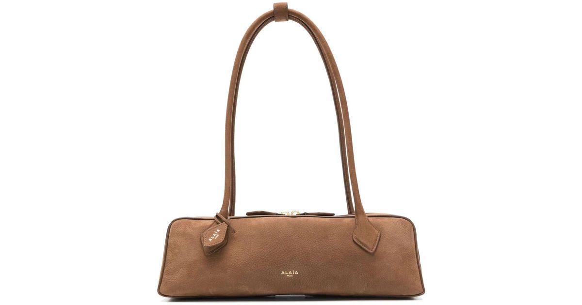 Alaïa Alaia Medium Nabuk Shoulder Bag in Brown | Lyst