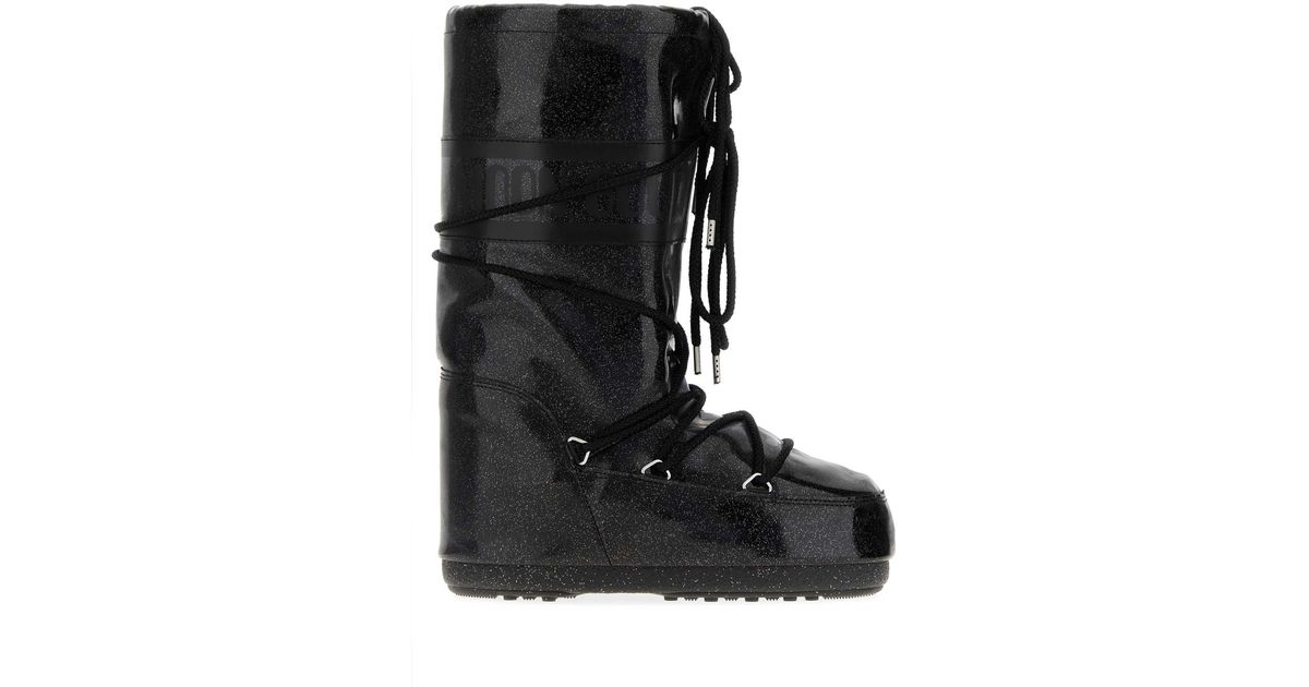 Moon Boot Rubber Icon Boots in Black | Lyst UK
