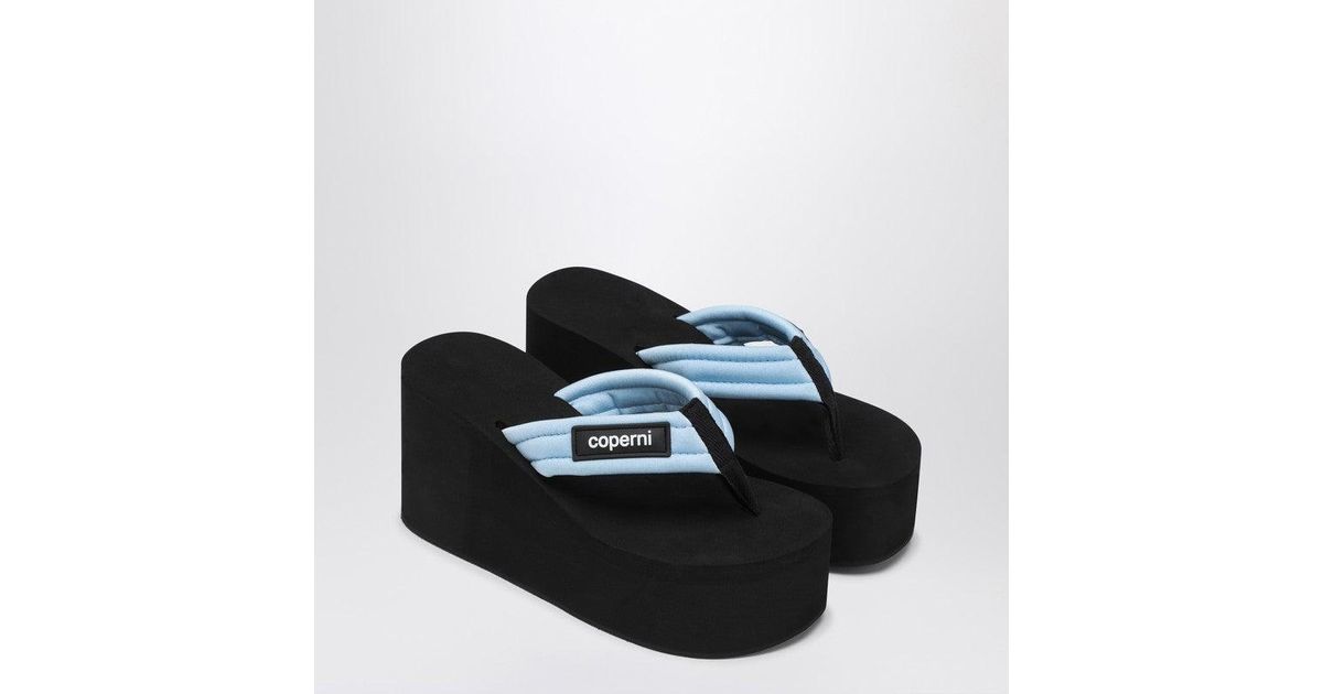 Coperni Light Wedge Sandal With Logo in Black | Lyst