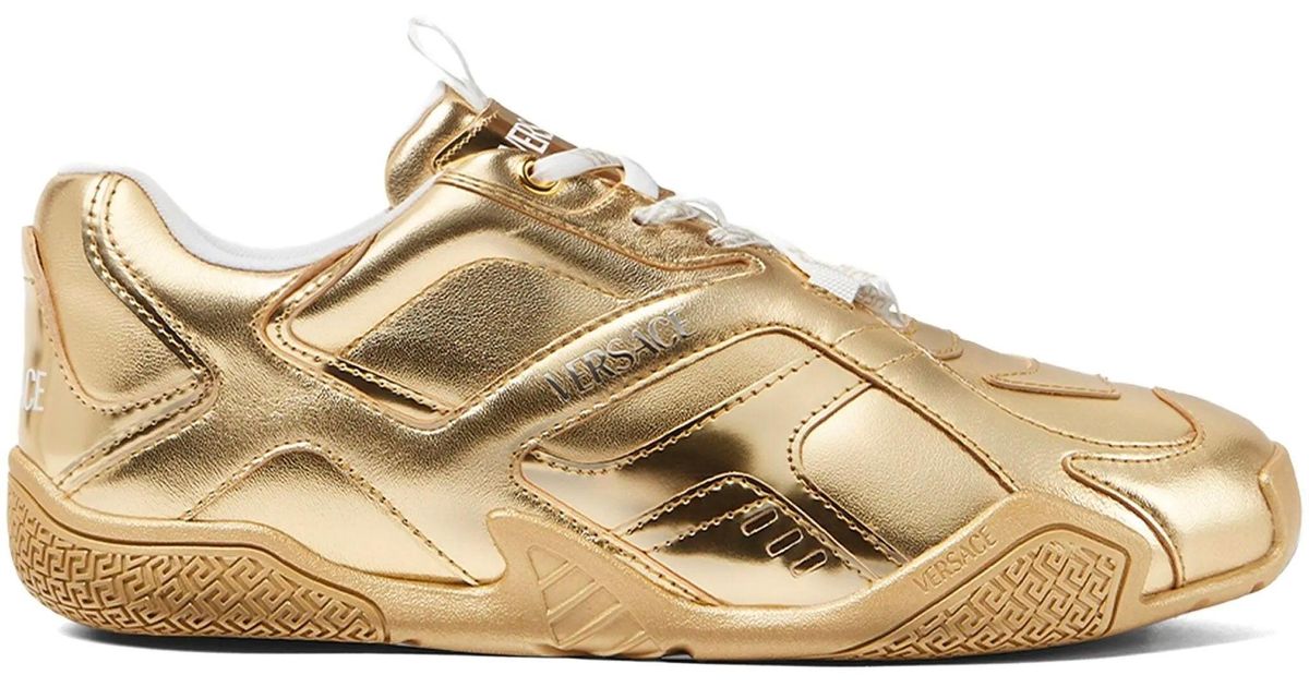 Versace Galaxia Metallic Sneakers in Brown | Lyst UK