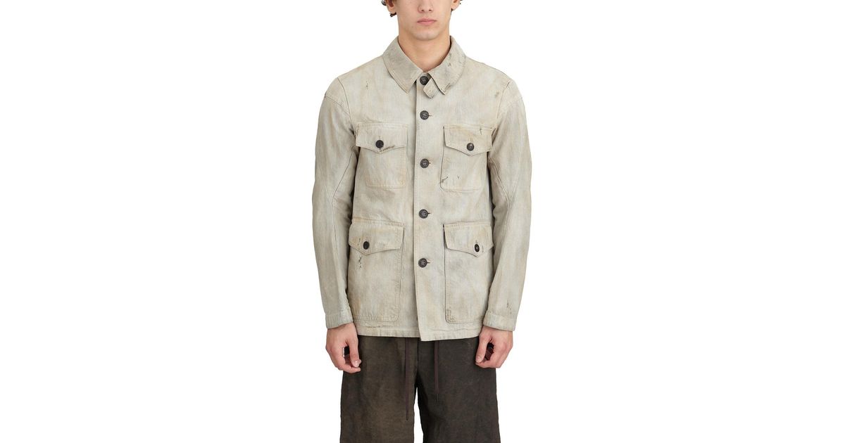 DEVOA Denim Field Jacket in Natural for Men | Lyst
