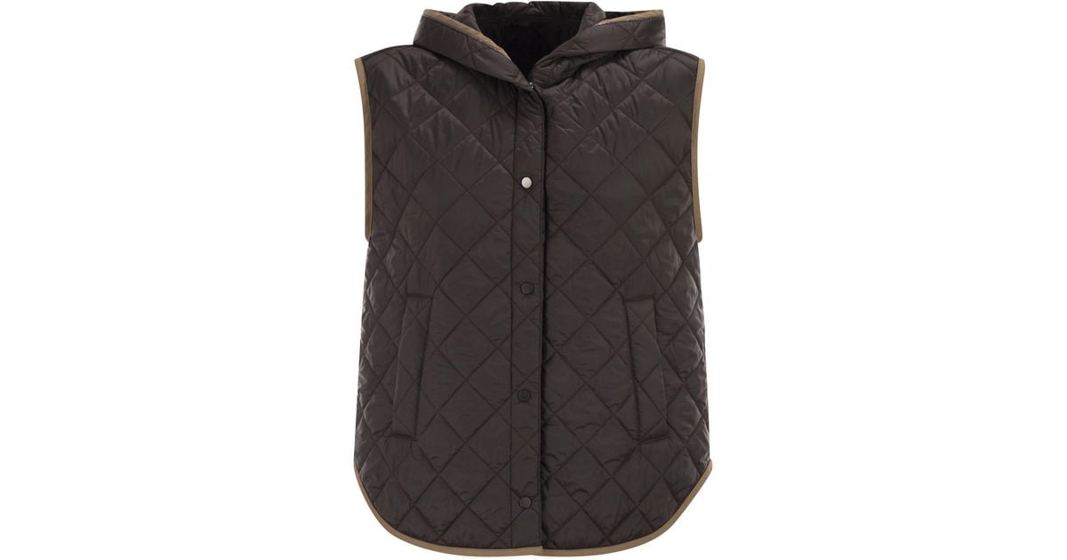 Brunello Cucinelli Lightweight Opaque Nylon Quilted Gilet With Thermore ...