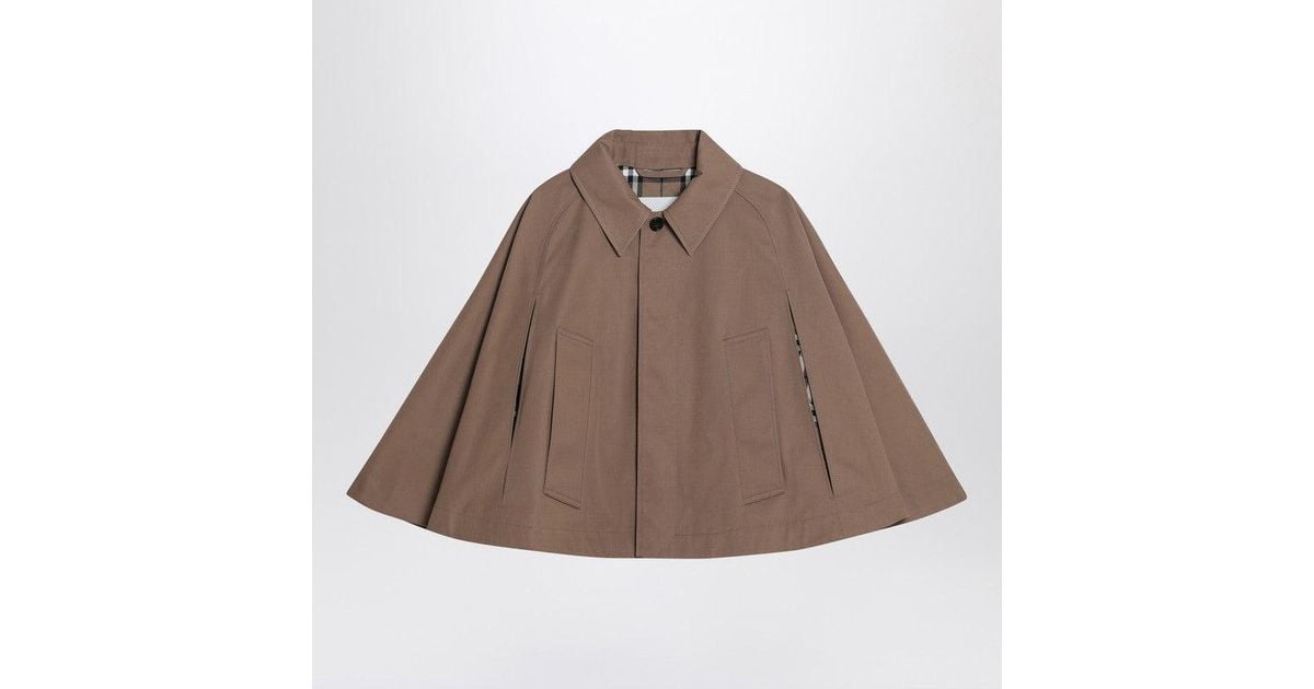 Burberry Cropped Cape in Brown | Lyst
