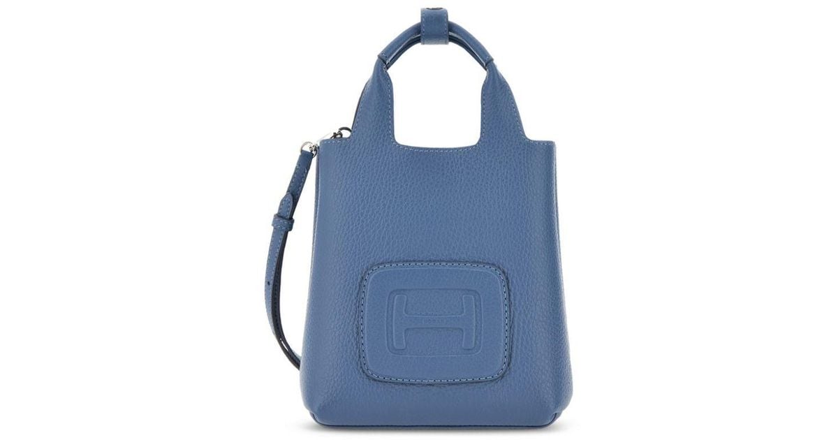 Hogan H-Bag Mini Leather Tote Bag in Blue | Lyst