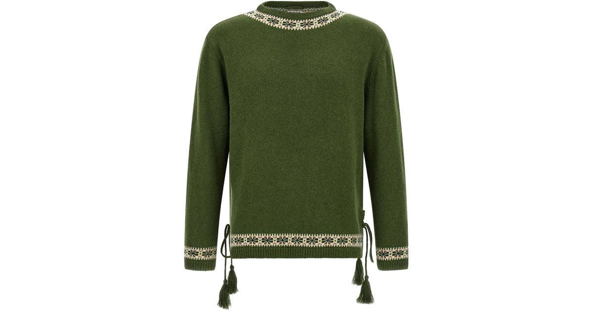 Bode 'Moritz' Sweater in Green for Men | Lyst
