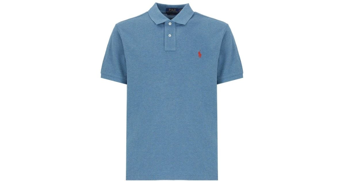 Polo Ralph Lauren Marine Heather T-Shirts And Polos in Blue for Men | Lyst