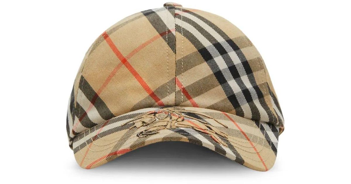 Burberry Mh Alt Fit Chk Bsb Cap in Natural for Men | Lyst