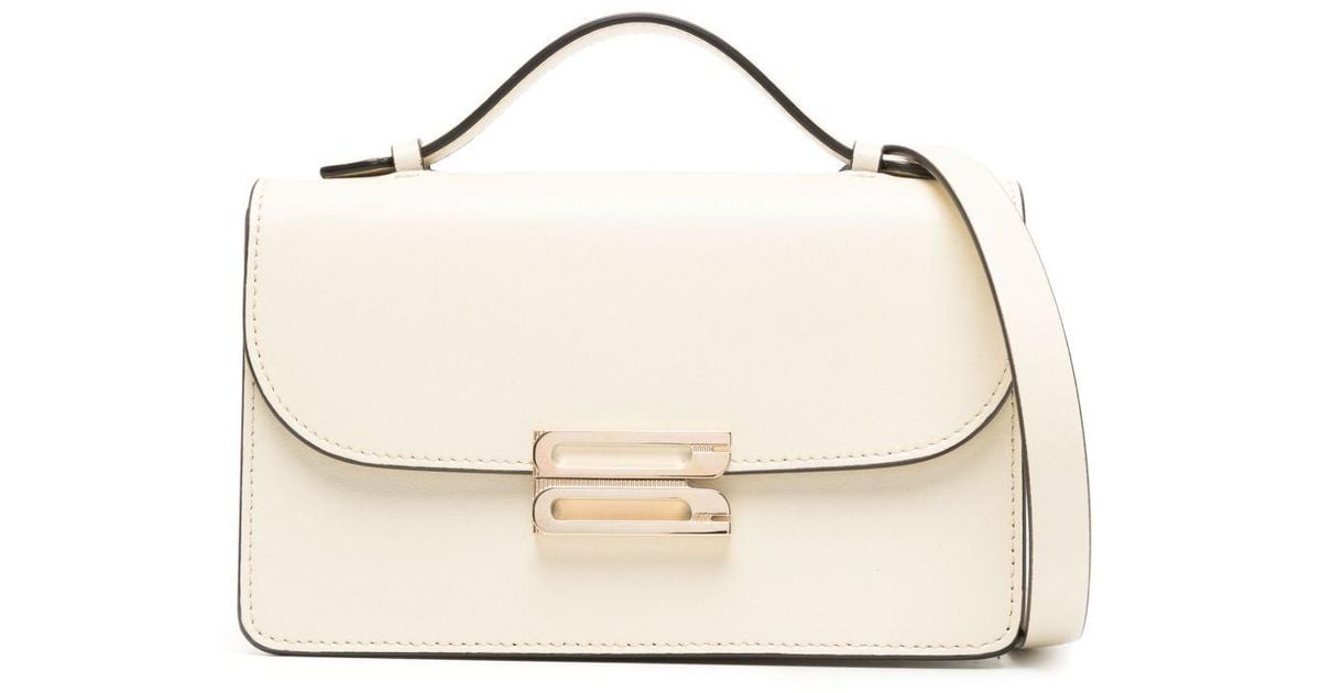 Victoria Beckham Dorian Mini Leather Shoulder Bag in Natural | Lyst