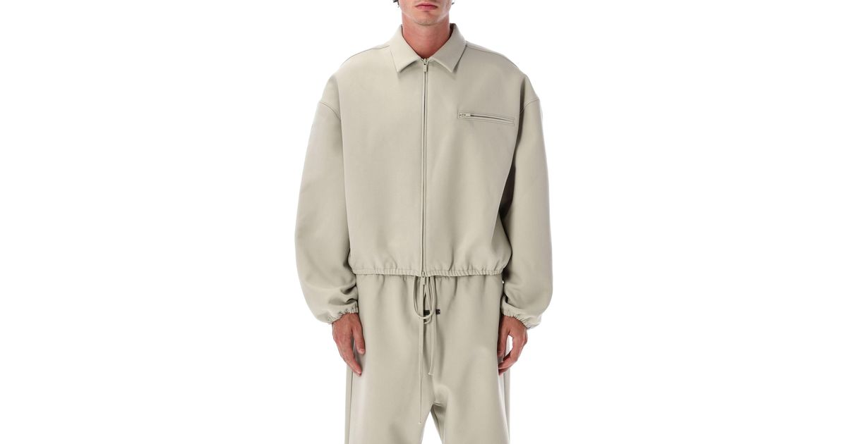 Fear Of God Essentials Bonded Canvas Jacket Abbey Stone in Gray for Men ...