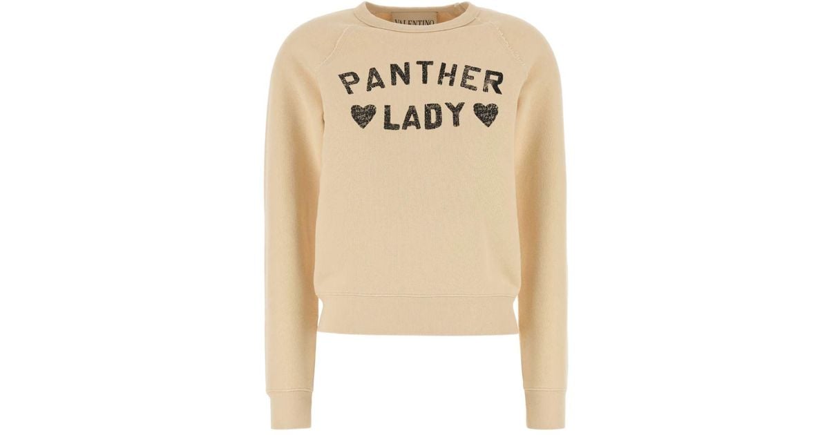 Valentino Printed Cotton Sweathirt in Natural | Lyst UK